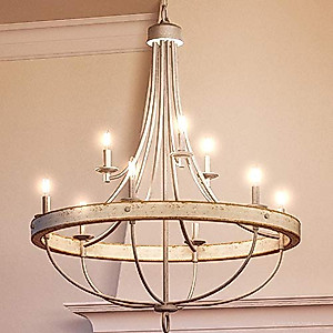 Urban Ambiance Luxury Modern Farmhouse Chandelier, Large Size: 40-1/2" x 35-1/4", with French Country Style Elements, Galvanized Steel Finish, UHP2902 from The Adelaide Collection