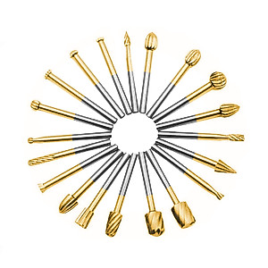 20pcs Rotary Bits Burr Set with 1/8 inch Shank for DIY Woodworking, Carving, Engraving, Drilling.
