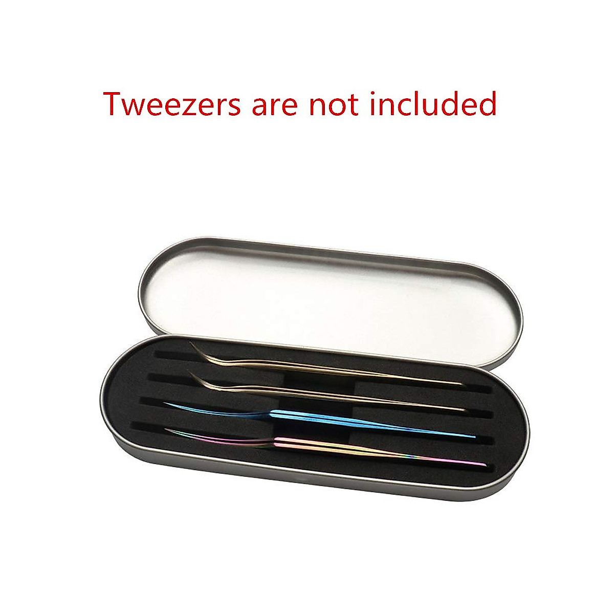 2 Pcs Eyelash Extension Tweezers Storage Case Professional Travel Small Box Portable Tin Holder Container for Tweezer, Pink and Silver (Tweezer Cases-Pink+Silver)
