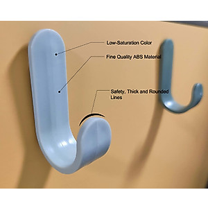 Fineget Wall Adhesive Hooks Towel Bathroom Hooks for Hanging Door Kitchen Hooks Hat Towel Key Sticky Heavy Duty J Hooks 6 Colors