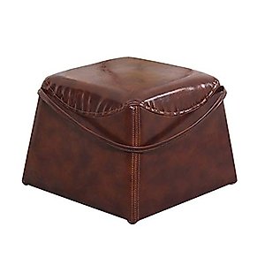 Teerwere Foot Stool Ottoman Leather Footstool Pouffe Chair Bed End Bench Shoe Bench Stool Milking Stool, Living Room Retro Chair Replace The Seat Ottoman Footstool Living Room Bench