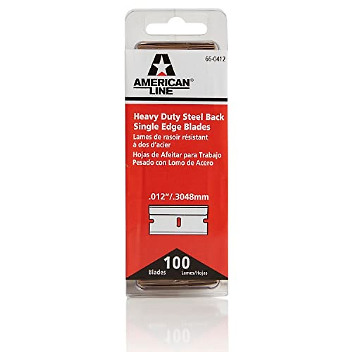 American Line Single Edge Razor Blades - 500-Blades - 0.012" Heavy Duty, Sharp High Carbon Steel with Steel Backing for Extra Durability and Long Life
