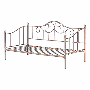 South Shore Savannah Twin Metal Daybed (39"), Pink Blush