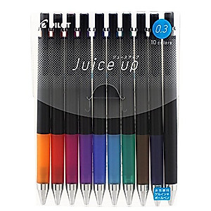PILOT Knock Gel Ink Extra Fine Ballpoint Pen, Juice Up 03, 10 Color Assorted (LJP200S3-10C)
