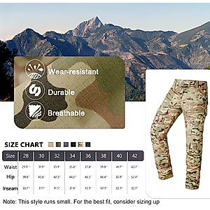 OCANXUE Tactical Pants Camo Cargo Pants for Men Outdoor Hiking Pants Ripstop Work Pants Multi Pocket Pants No Belt No Knee Pads CP Camo 38
