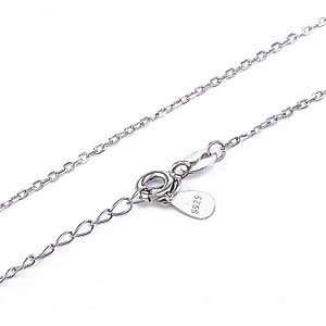 ZEONMEI 925 Sterling Silver 1MM Cable Chain Necklace Spring Clasp Adjustable 15" - 18"