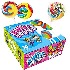 Mixed Fruit Flavor Large Rainbow Lollipops Candy Suckers | Fat/Gluten Free Fruit Allergy Friendly, No Artificial Flavors | Individually Wrapped Lollipop Sticks for Birthdays, Gender Reveal Shower, Party Favors, Bulk Pack
