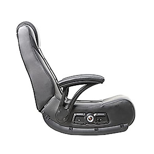 X Rocker Jynx Floor Gaming Chair, Headrest Mounted Speakers, 2.1 Bluetooth Audio System, Wireless, Recliner with Padded Armrest, 5111601, 37.01" x 22.83" x 34.65", Black