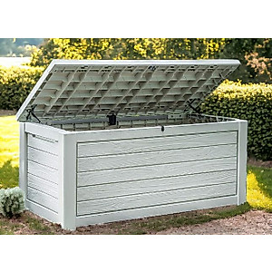 Generic 165 Gallon Outdoor Storage Resin Deck Box- (White), 246838