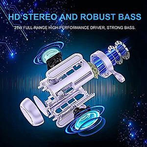 comiso Waterproof Bluetooth Speaker IPX7, 25W Wireless Portable Speakers Loud Sound Strong Bass Stereo Pairing 36 Hours Playtime, Bluetooth 5.0 Built in Mic for Calls Purple