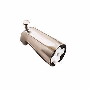 SENTO Slip On Nickel Universal Bathroom Tub Spout with Diverter, Durable Heavy Duty Metal Bathtub Faucet with Shower Diverter - 4 Inches 1/2" Copper Pipe, Satin Nickel