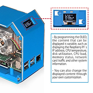 GeeekPi Mini Tower Kit for Raspberry Pi, Pi 4 Case with ICE Tower Cooler, 0.96'' OLED Module, RGB Cooling Fan, Heatsink,GPIO 1 to 2 Expansion Boardfor Raspberry Pi 4B