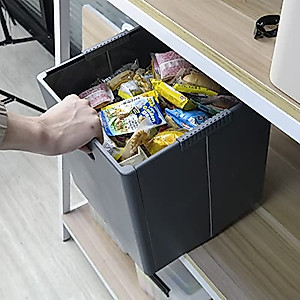 Eagrye 4-Pack Collapsible Plastic Storage Cubes Bin, Foldable Cube Storage Baskets, Gray