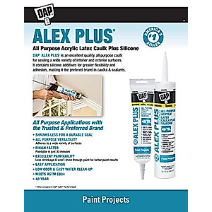 Dap 18128 Alex Plus Acrylic Latex Caulk Plus Silicone 5.5-Ounce