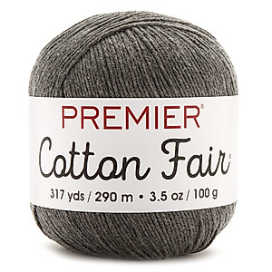 Premier Yarns Cotton Fair Solid Yarn, Slate Grey