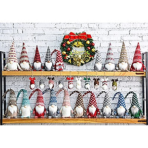 10 Pcs Christmas Tree Hanging Gnomes Ornaments, Elk Swedish Handmade Plush Gnome Santa Elf Walls, Stairs, Windows Hanging Home Decor Holiday Decorations