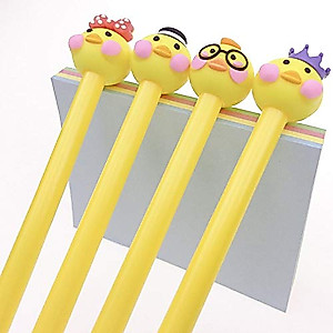 Yellow Duck Creative Expression Gel Ink Pen Cute Kawaii Black Writing Pens Black Ink Gel Pen Party Gift Gel Ink Pens Funny School Stationery Office Supplies(8PCS)
