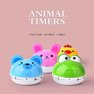Golandstar Cute Cartoon Animal Timers Mini 55 Minutes Mechanical Kitchen Cooking Timer Clock Loud Alarm Counters (Green Frog)