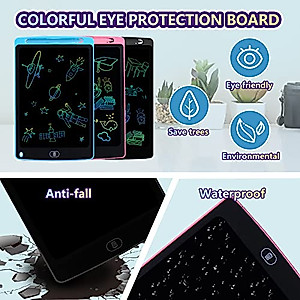 3 Pack LCD Writing Tablet for Kids, 10 in Doodle Board Drawing Tablet, Erasable Reusable Colorful Drawing Pad and Toddler Drawing Writing Board for 3 4 5 6 Girls Boys