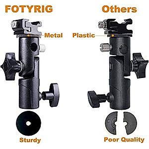 FOTYRIG Camera Speedlite Mount Flash Stand Bracket Umbrella Mount Holder Shoe Mount Compatible with Nikon Pentax Olympus Nissin Metz and Other Speedlite Flashes E Type-2 Pack