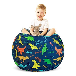 Bean Bag Chair for Kids Stuffed Animal Storage Beanbag Chairs,Toddler Toy Storage Organizer for Girls and Boys,32'' Cover（No Filling) Only