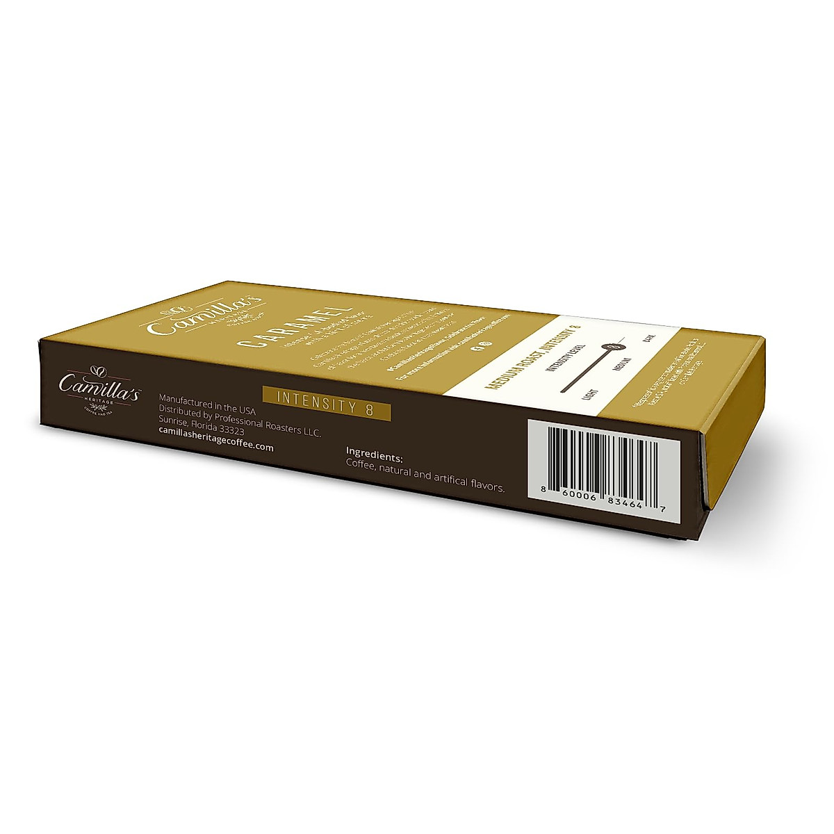 Camilla's Heritage Coffee, Espresso Capsules, 60 Flavored Coffee Pods, Medium Roast, Intensity 8, Single Cup Aluminum Coffee Cups, Nespresso Compatible Machine, Brews 1.35oz