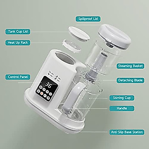 ZHIUGUZILLA Baby Food Maker | Baby Food Processor | 7 in 1 Baby Food Steamer | Baby Food Auto Cooking | Baby Food Blender Grinder Steamer with Self Cleans, Touch Screen Control (WHITE)