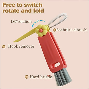 Koxuky 3 Pack Cup Lid Cleaning Brush, 3 in 1 Water Bottle Cleaner Brush, Cup Cleaner Brush, Water Bottle Brushes for Cleaning, Cup Brush Cleaner Tool