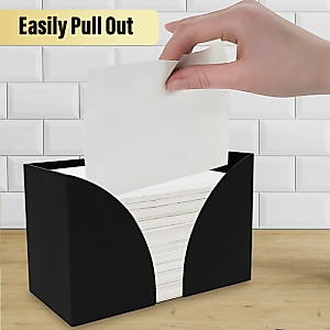 Paper Towel Holder for Bathroom - Acrylic Napkin Holders Great Disposable Hand Towel Tray for Z-Fold, C-Fold, MultiFold Trifold - Bathroom Paper Towel Holder Commercial or Home Use, Black