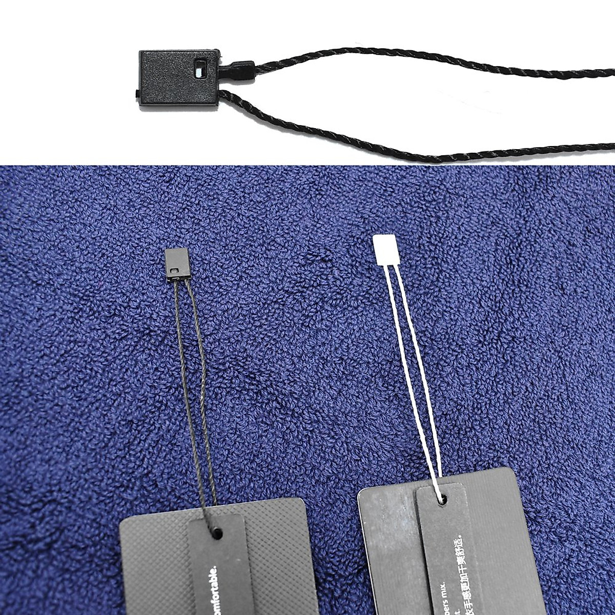 Hang Tag String Black 7" 1000Pcs Nylon Snap Lock Pin Loop Fastener Hook Ties Easy and Fast to Attach by Renashed