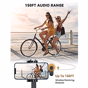 maxtopfit Wireless Lavalier Microphones for iPhone iPad Android - Double Mics Mini Microphone with Noise Cancellation and Mute Function, Lapel Microphone for YouTube,Tiktok,Interview