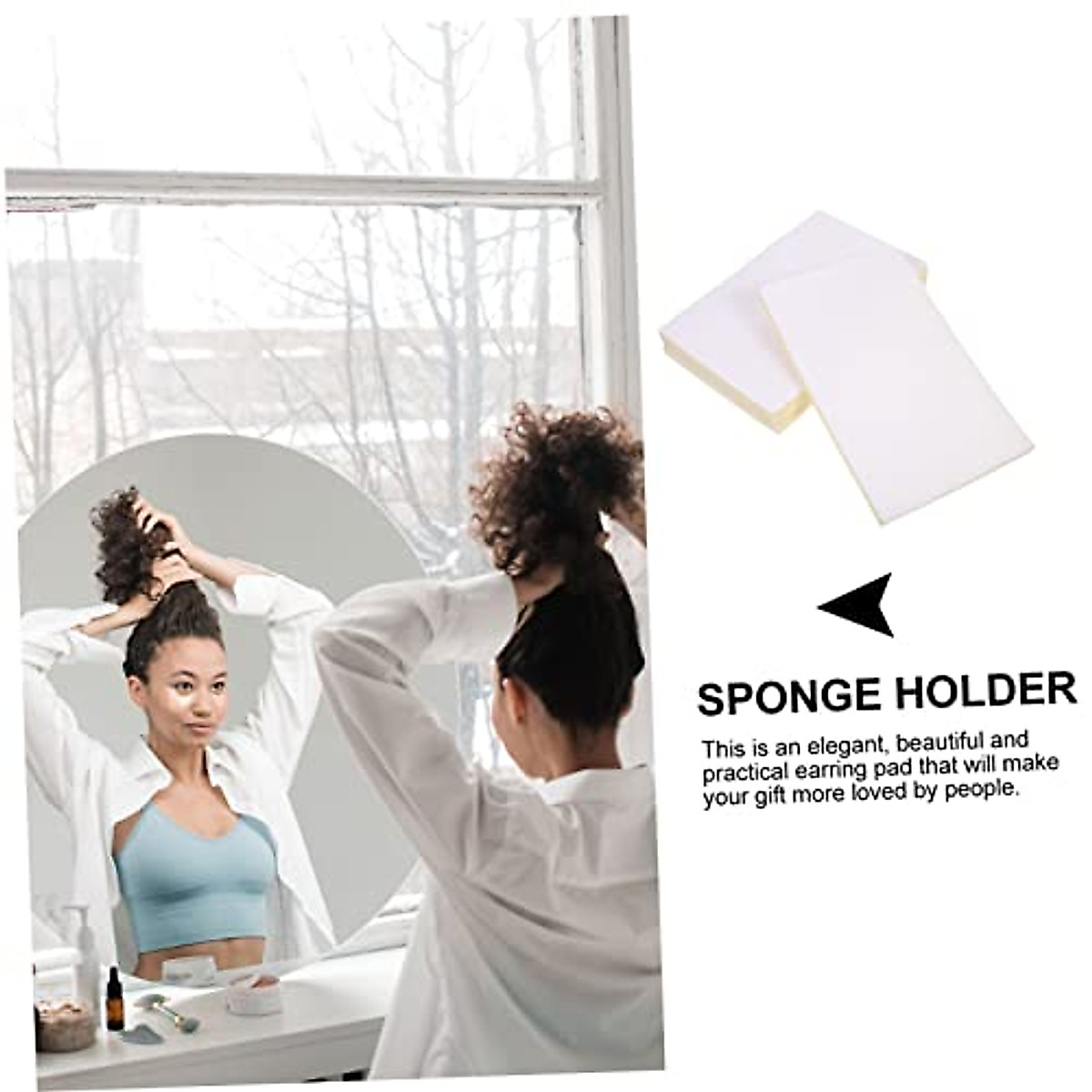 BESTOYARD 16 pcs Box jewelry box pad earring display tray foam ring holder insert jewelry tray insert earring sponge tray jewelry dish white drawers jewelry sponge holder mosaic ring bracket