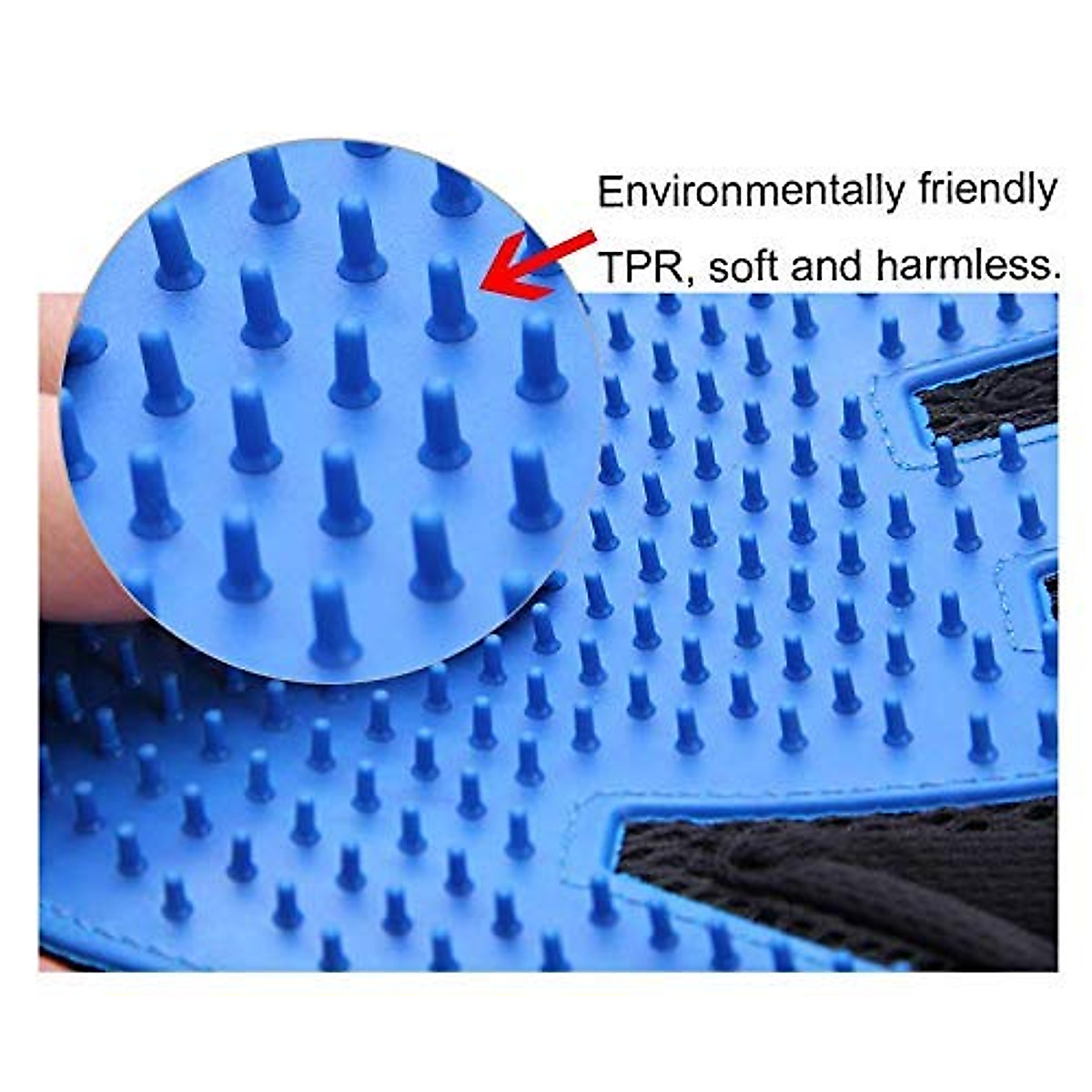 Stella-Lou Grooming Gloves Upgraded Cat & Dog Eco Friendly Silicone Hair Removal Glove - Gentle shampooing Deshedding Brush Glove - Easy Pet Hair Remover Mitt - Enhanced Five Finger Design 1 Pair