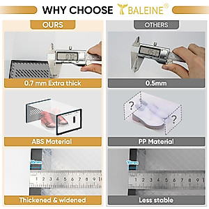 BALEINE 12 Pack Stackable Shoe Storage Boxes Fit Size 9, Thickened Clear Shoe Box Bins with Lids, Plastic Foldable Shoe Rack Organizer Sneaker Storage Containers (Large, Black)