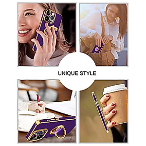 BENTOBEN iPhone 14 Pro Case, Slim Fit 360° Ring Holder Shockproof Kickstand Magnetic Car Mount Supported Non-Slip Protective Non-Slip Women Girls Men Boys Cover for iPhone 14 Pro 6.1 Inch, Deep Purple