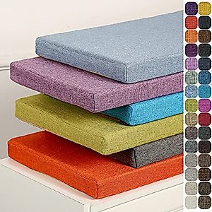 Wyajmoo Custom Size Bench Cushion Bench Seating Pads Bay Window Seat Pads Patio Furniture Sofa Cushion Non Slip Thick Upholstery Long Chair Cushion for Outdoor/Indoor (30 Colors, Size : Custom Size)