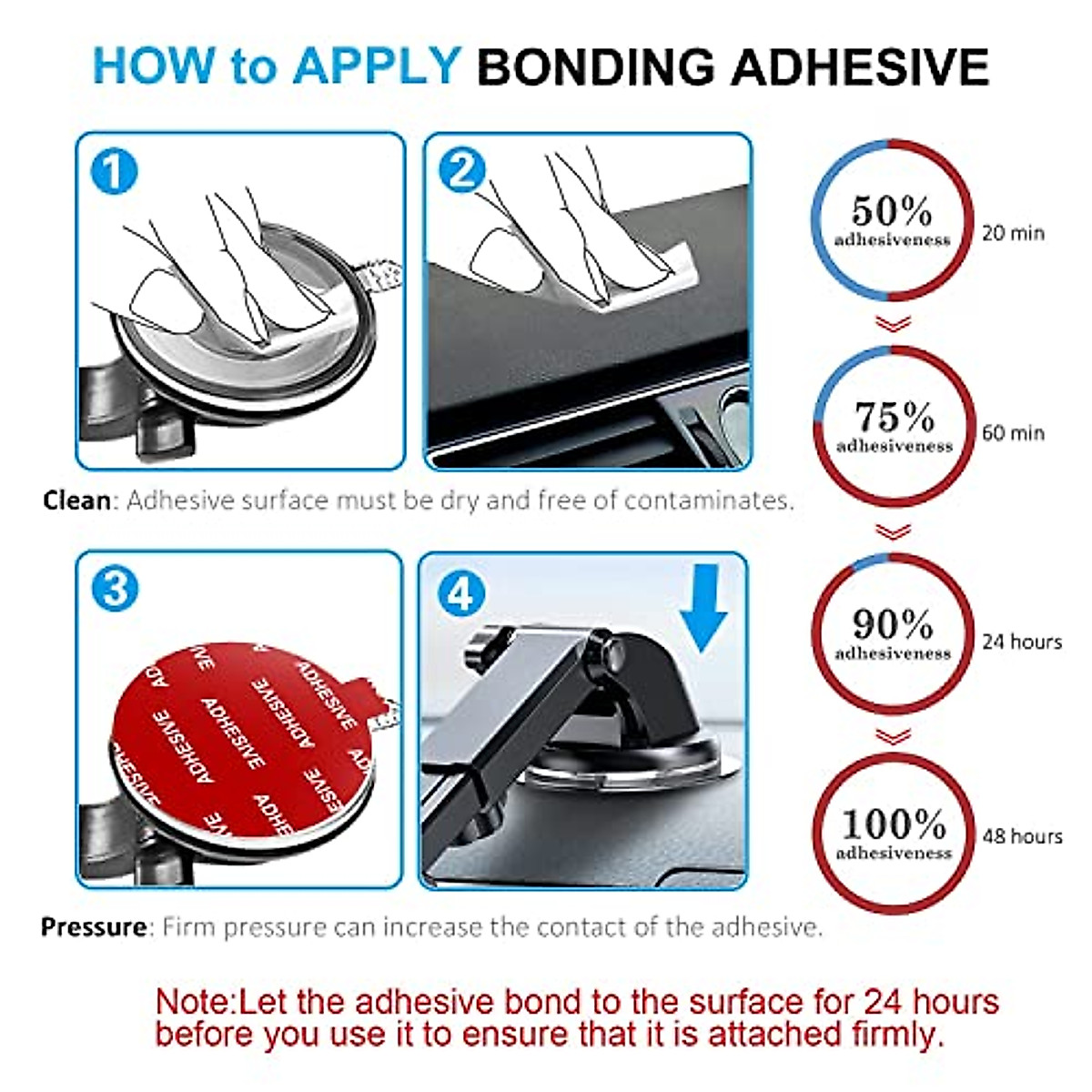 9 PCS 80mm(3.15 inches) Adhesives Pads for Dashboard/Windshield Suction Cup Mount, Transparent Double-Sided Sticker Windshield Mount Adhesives for Dashboard Mounting Disk/Camera/GPS/Car Phone Mount