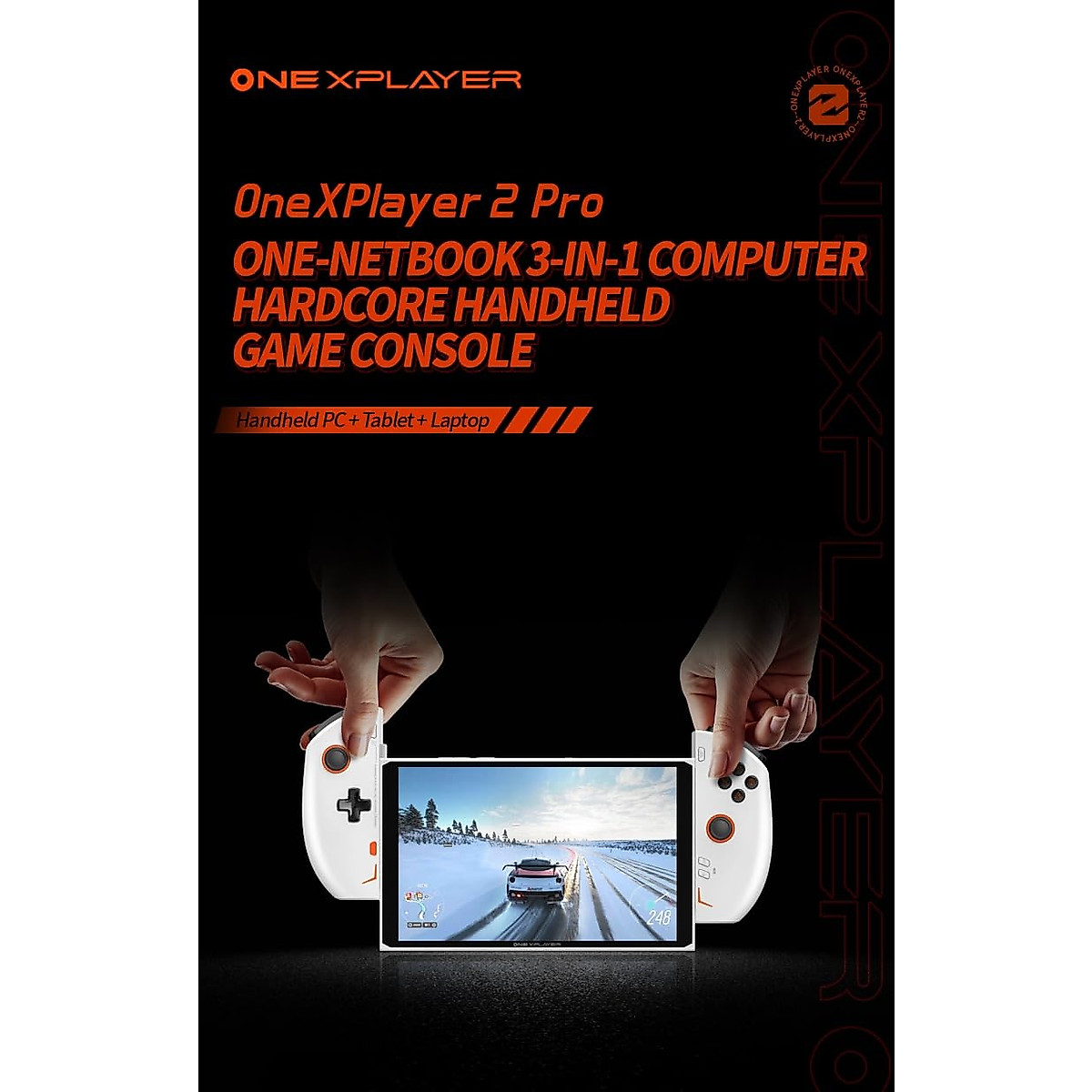 Oushedi ONEXPLAYER 2 Pro AMD R7-7840U PC Game Console Removable Handle 5 in 1 Laptop Tablet 8.4 Inch 2.5K IPS Screen Windows11 Computer (32G+2TB, Ore Black)