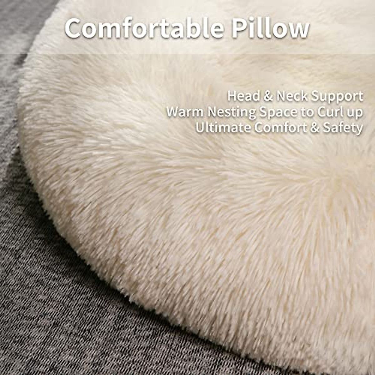 WELLYELO Small Calming Dog Bed Sofa Couch for Small Dogs and Cats - Fluffy Plush Mats for Furniture Protector With Washable Cover (30x26x5, White)