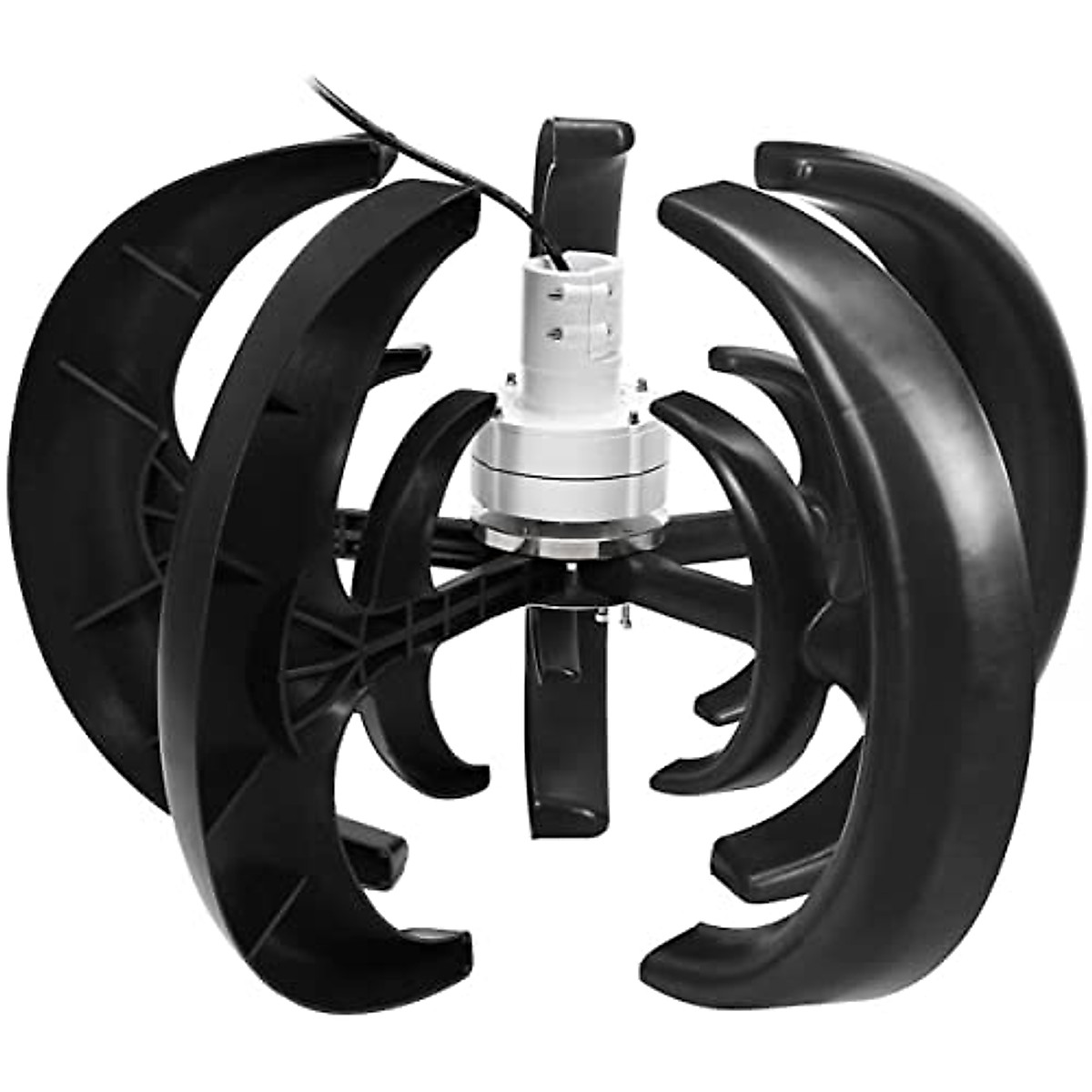 LiuSj JUnSt 12000W Black Lantern Wind Turbine Generator, Vertical Wind Turbine Generator Low Noise Low Wind Speed Start with Controller 5 Blades,220v