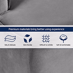 Yaheetech Accent Chairs Set of 2, Gray Barrel Chair with Storage Pocket, Retro Armchair with Rubberwood Legs for Bedroom Home Office, Gray