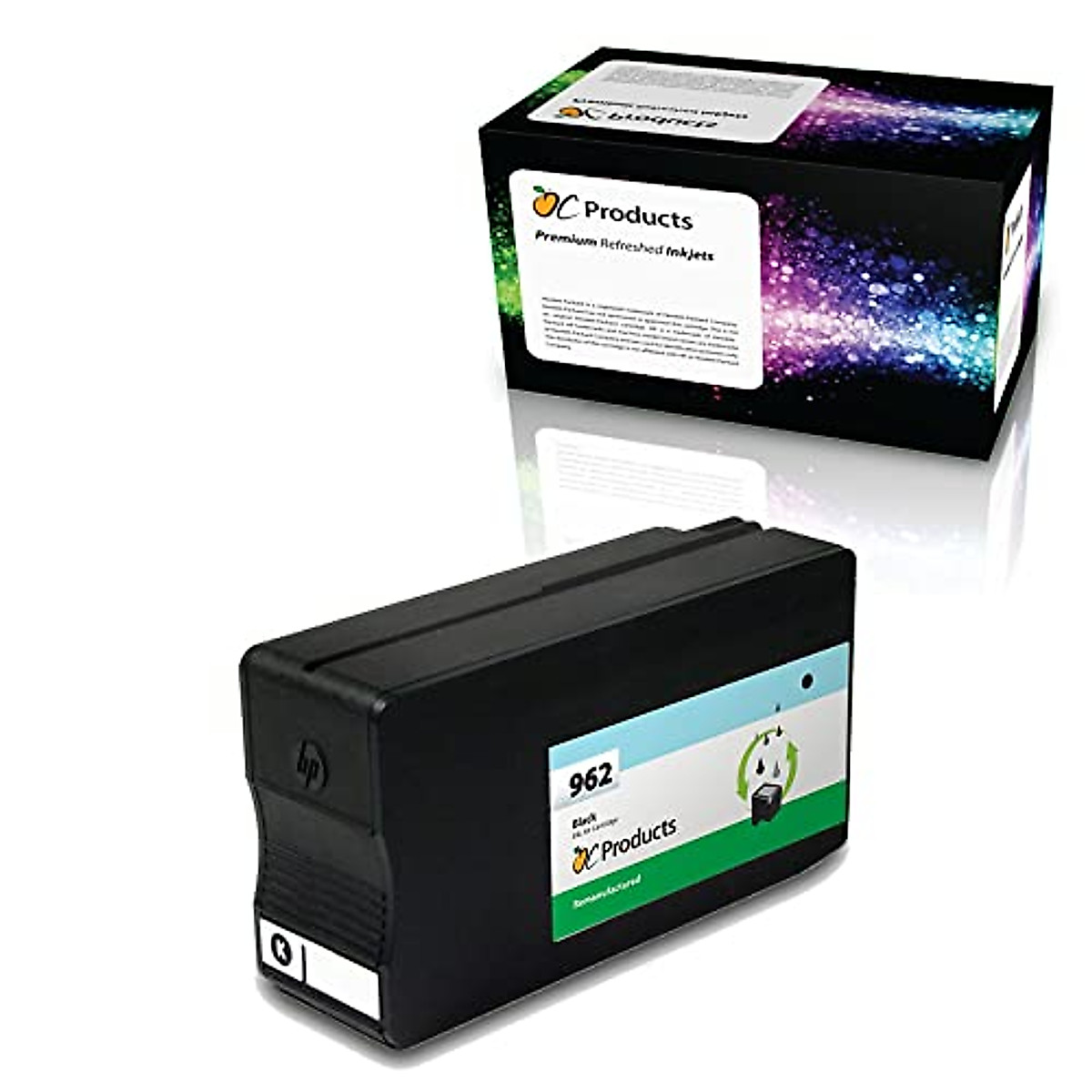 Printronic OCProducts Remanufactured Ink Cartridge Replacement for HP 962 Black for Officejet Pro 9010 9015 9016 9018 9020 9025 Printers (1 Black), OCHP962NCBK