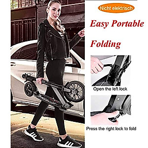 Kick Scooter Folding Adult Kick Scooter with Disc Handbrake, Big Wheels Dual Suspension Commuter Scooter for Teens Young Women Men, Black, Load 150kg(330lbs) (Color : Black)
