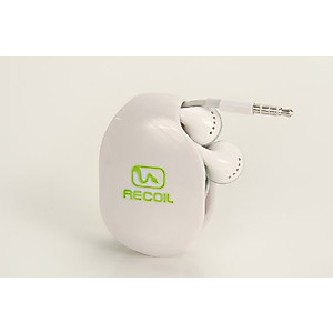 Recoil Automatic Cord Winder for Headphones and Earbuds. No More Tangled Headphones! The Original Retactable Cord Organizer. White, Size Small
