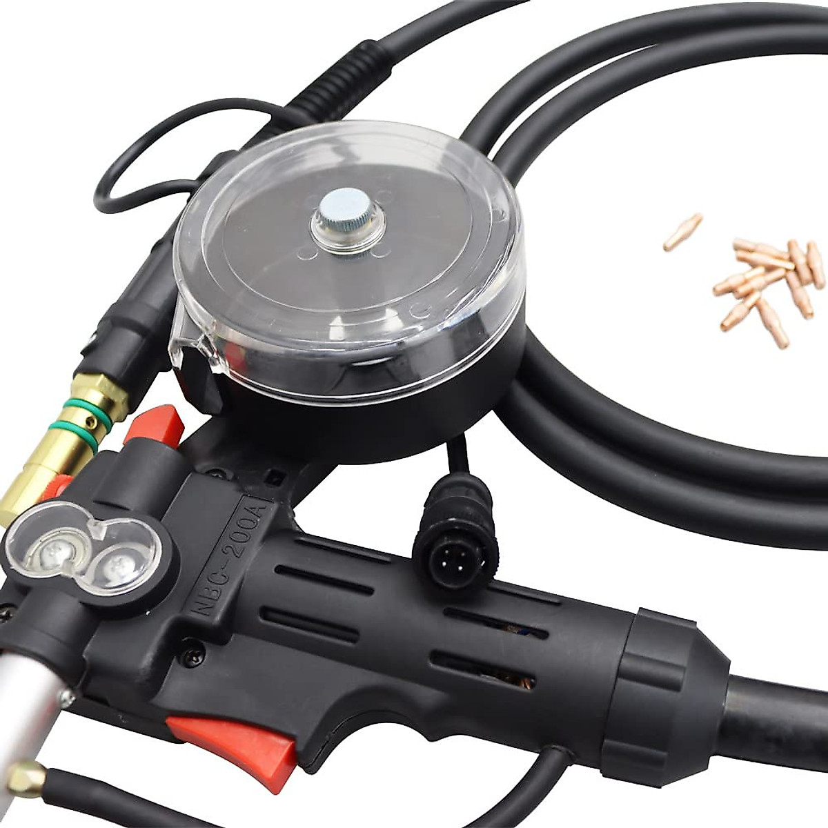 INTSUPERMAI Aluminum Spool Gun Fit for Miller 300371 Millermatic 140 180 211 Spoolmate 100 Torch with 3m(9.8ft) Cable 10 x 0.8mm Conductive Nozzle