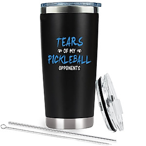 CHICKOR Funny Pickleball Gifts Ideas For Dad,Men, Husband, Women, Lovers, Sports Player, Beginer - Pickleball Coffee Mug - Pickleball Accessories - Tears Of My Pickleball Opponents Tumbler 20 Oz