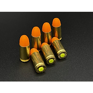 TechStudio3D Premium Brass 9mm Dummy Rounds, Snap Caps - Firearms Dry Fire Ammo for Training - Made in USA (10 Pack) Orange