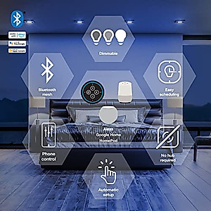 Sylvania Smart Bluetooth BR30 Full Color and Tunable White Light Bulb, 65W, Dimmable, for Alexa, Apple HomeKit and Google Assistant - 1 Pack (75628)
