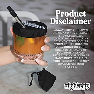 Nightcap Keychain - The Reusable Drink Spiking Prevention Accessory - Conveniently Attach the Key Ring Key Chain Pouch to Your Keys, Handbags, or Purse for Quick Access 4pk