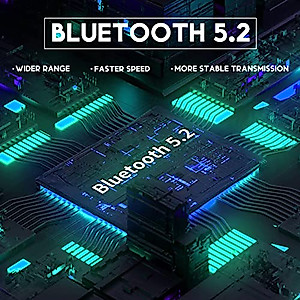 Mosonnytee Headphones Wireless Bluetooth earpiece Noise Cancelling Headphones with Microphone Truck Bluetooth Headset Hands-Free for Cell Phone with Replaceable Batteries for 20-Hours (Gold)